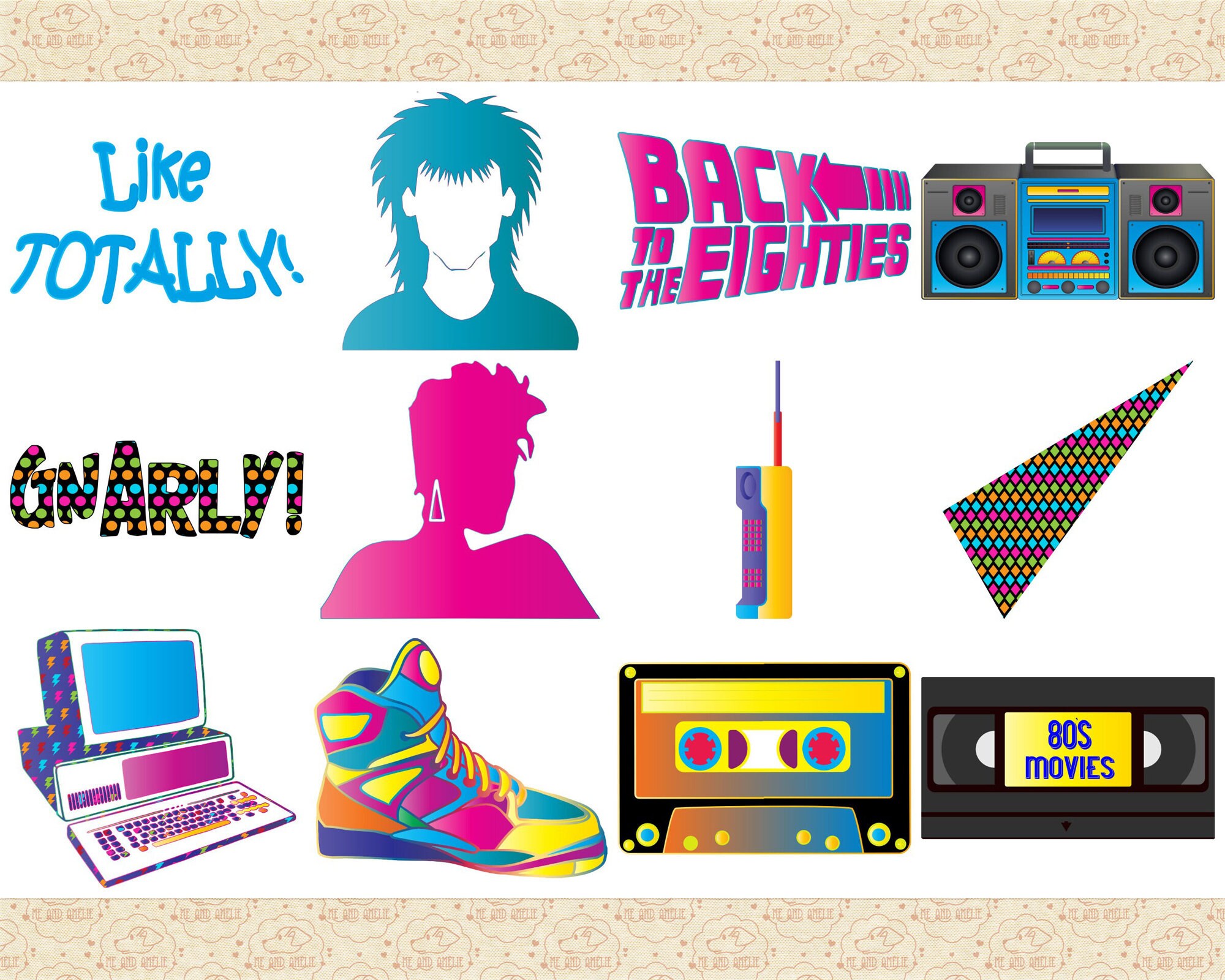 The Eighties AI EPS not Svg & PNG Files 1980s Clip Art - Etsy Australia