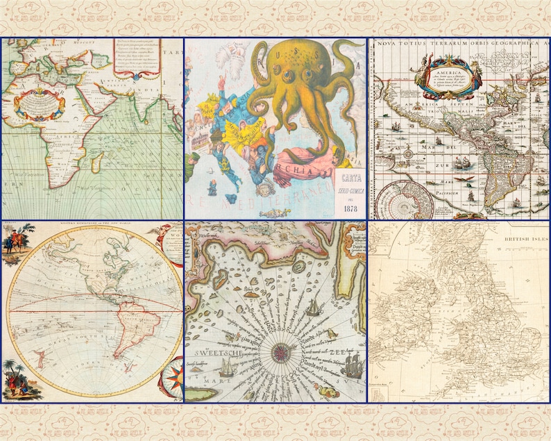 Vintage Maps Digital Papers CC0 Public Domain Papers Old Map - Etsy