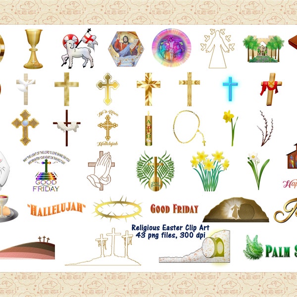 Religious Easter Clipart - Etsy