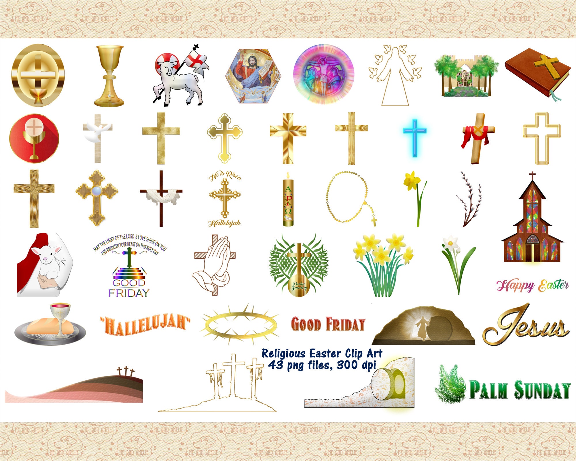 Religious Happy Easter Clip Art