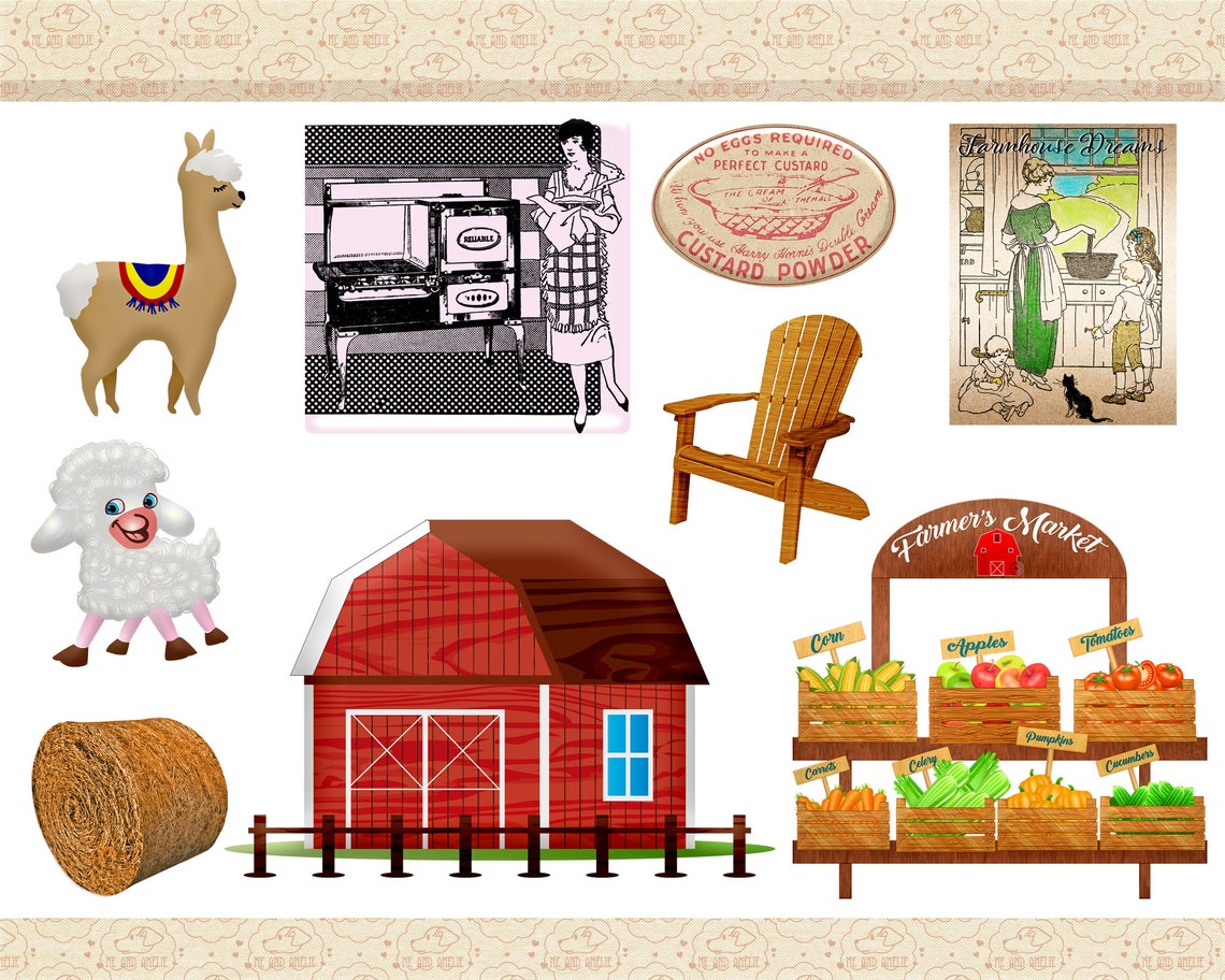 Farmhouse Clip Art Farmhouse Kitchen Graphics Wood Stove - Etsy