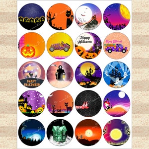 Halloween 2 Inch Circles Variety Digital Collage, Printable Download ...