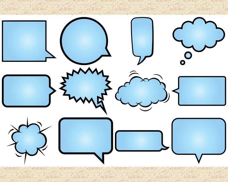 Comic Speech Bubbles AI EPS (no Svg) PNG, Gradient Green Bubbles ...