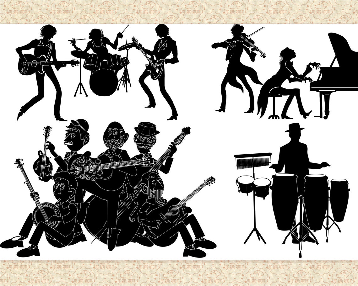 Jazz Variety AI EPS PNG no Svg Retro Jazz Musicians - Etsy
