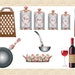 Shabby Chic Cookware Clipart, Kitchen Graphics, Shabby Rose Pans, Apron ...