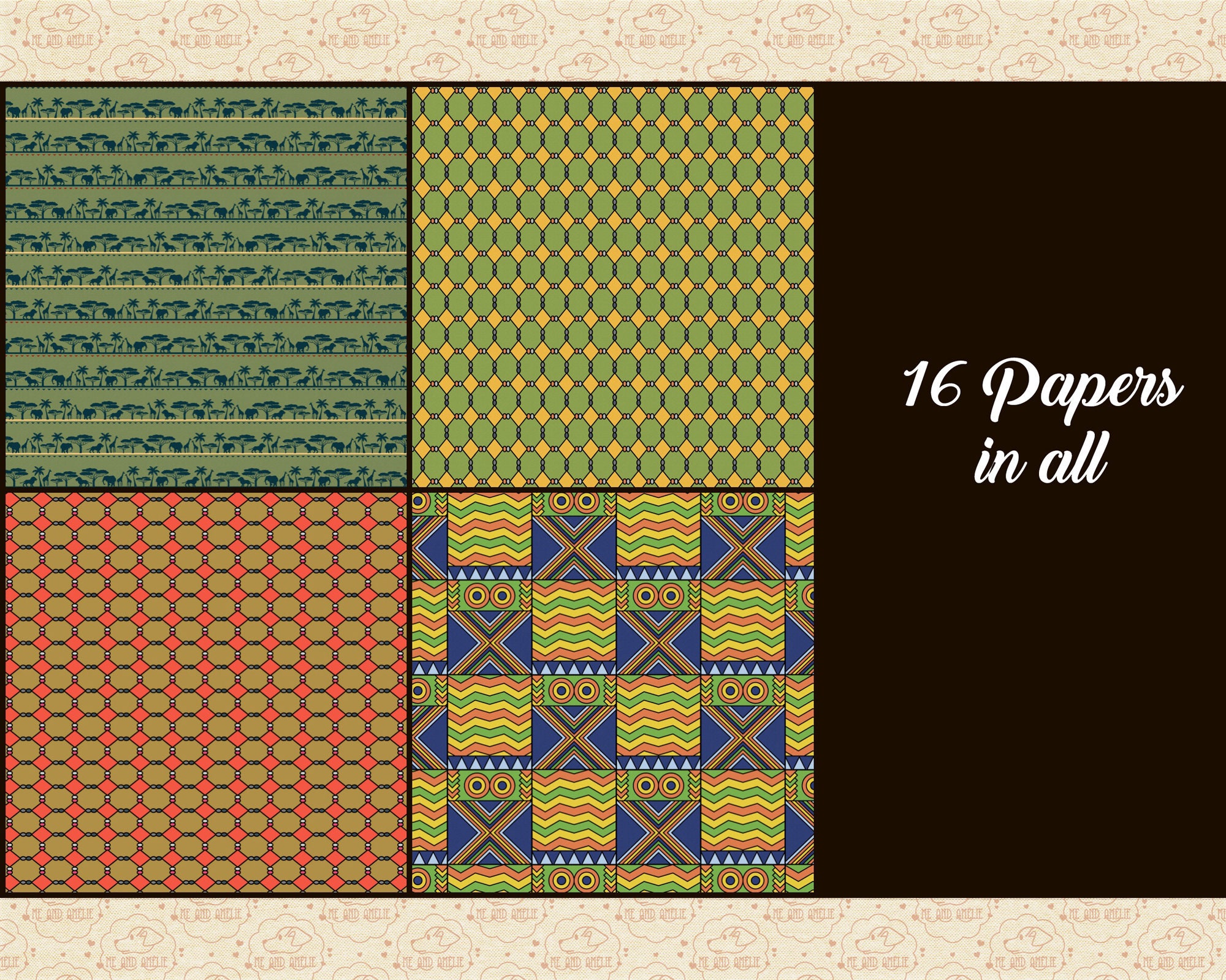 African Patterns Digital Paper Ethnic Tribal Digital Papers - Etsy