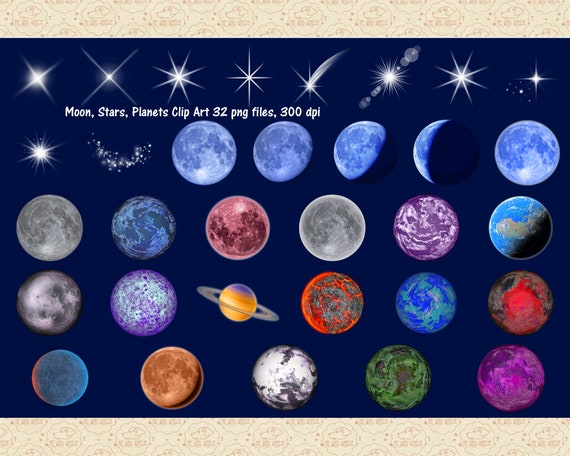 Planets Moon And Stars And Garters