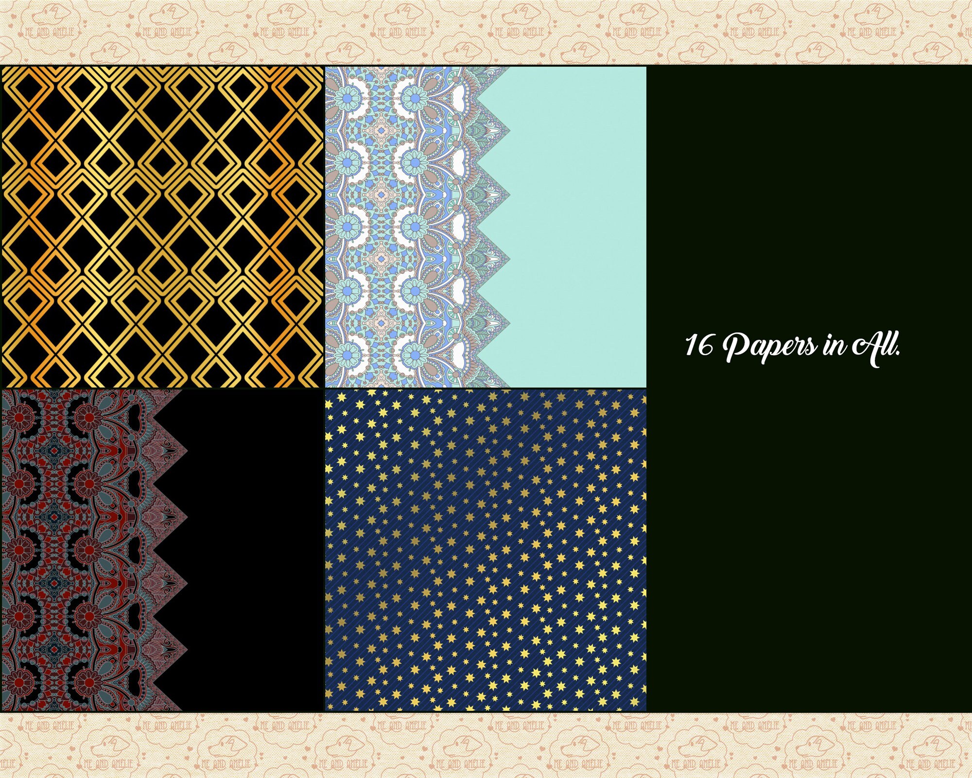 Arabic Designs Variety Digital Papers Arabic Pattern Islamic - Etsy