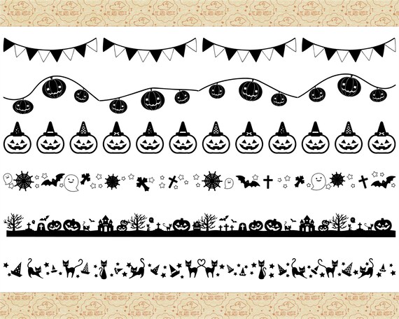 Halloween Clipart Black And White Borders