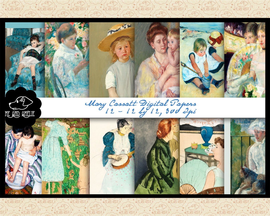Mary Cassatt Impressionist Paintings Digital Papers, Cassatt Women ...