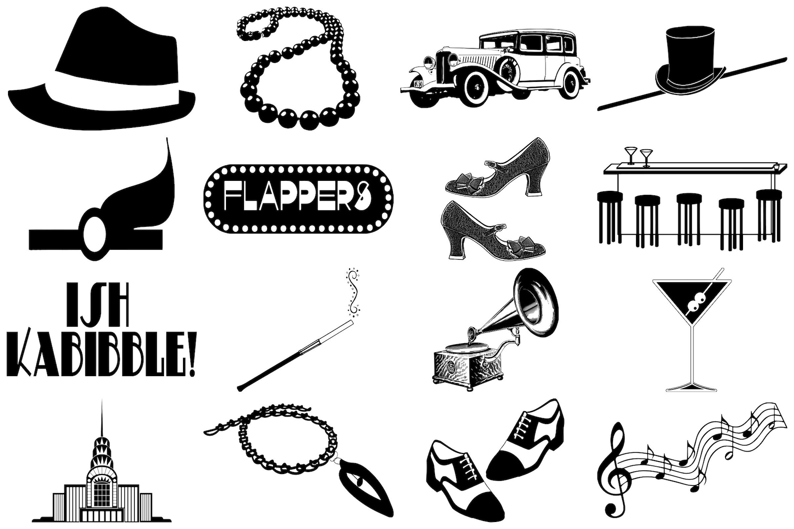 Gatsby Style Party Elements AI EPS Vector and Png Roaring - Etsy Canada