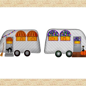 Halloween Trailers Clipart, Halloween Retro Travel Trailer, Halloween ...