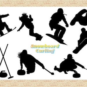 Winter Sports Athletes AI EPS PNG (no Svg,) Ski, Speed Skating, Curling ...