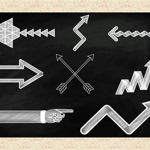 Chalk Arrows Clipart, Chalk Clip Art, Chalkboard Arrows, Patterned ...