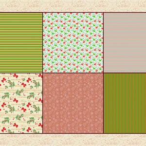 Christmas Traditional Digital Papers, Holiday Small Pattern Papers ...