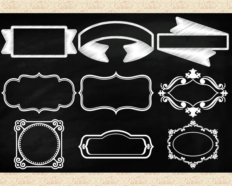 Chalk Labels Vector AI EPS & PNG no Svg Label Clip Art - Etsy