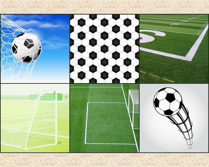 Soccer Football Variety Digital Papers Soccer Ball - Etsy