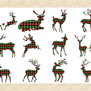 Christmas Colors Buffalo Plaid Deer & Forest AI EPS Png(no Svg ...
