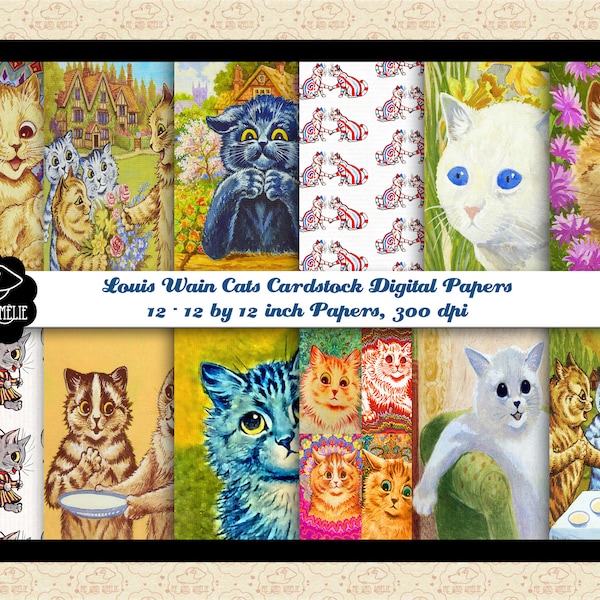 Louis Wain Wallpaper - Etsy