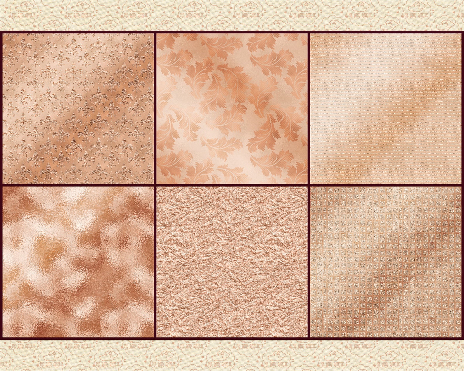 Rose Gold Foil Digital Papers Glam Digital Paper Blush Pink | Etsy