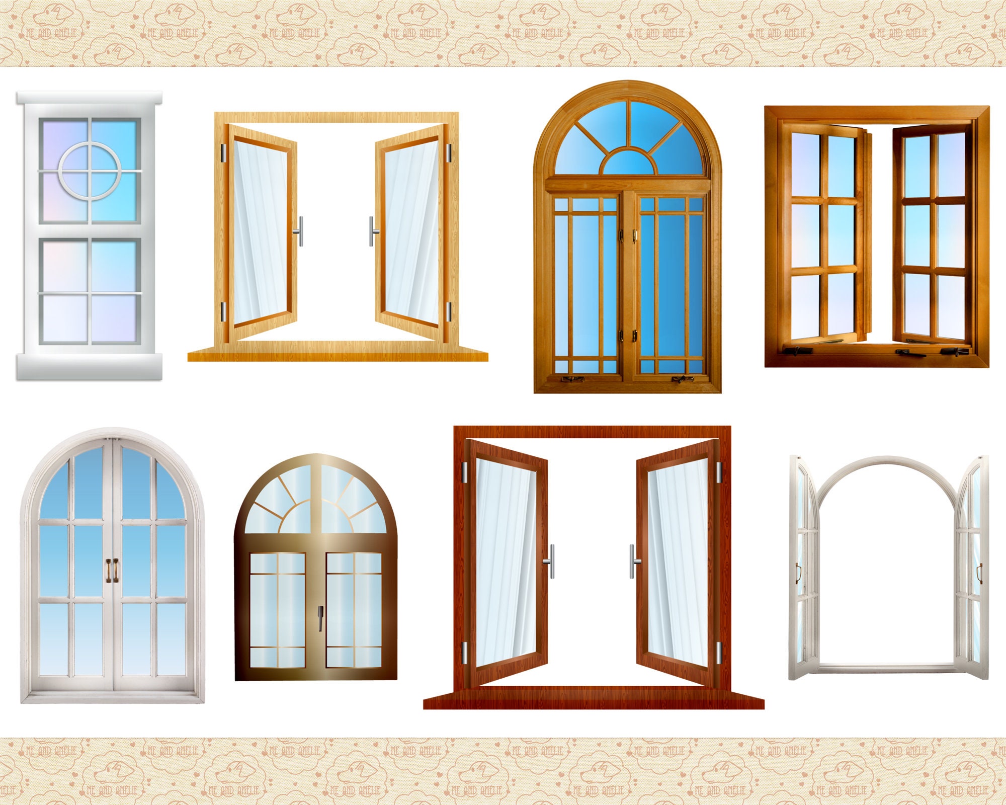 Windows Clip Art Windowpane Clip Art Window W/shutters - Etsy