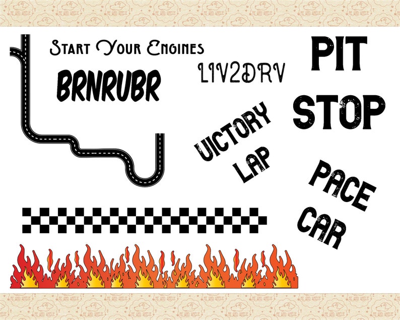 Racing Elements AI Vectorno SVG & PNG Racecars Drivers | Etsy