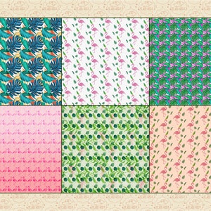 Tropical Patterns Digital Papers, Summer Wallpaper & Scrapbooking, Palm ...