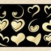 Gold Foil Hearts Clip Art, Swirl Hearts, Unique Hearts, Gold Foil ...