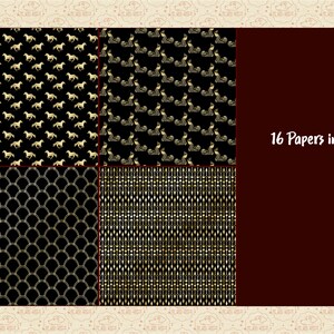 SALE 99 CENTS Black and Gold Foil Variety Digital Papers, Black Paper ...