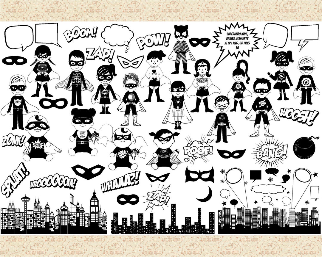 Superhero Kids Babies Silhouettes AI EPS Vector (not SVG) & Png Files ... Superhero Kids Babies Silhouettes AI EPS Vector (not SVG) & Png Files ...