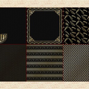 SALE 99 CENTS Black and Gold Foil Variety Digital Papers, Black Paper ...