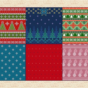 Christmas Sweater Weather Digital Papers, Ugly Sweater Digital Papers ...