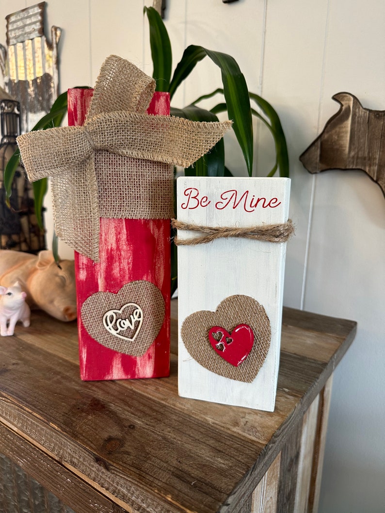 Wooden Valentine Blocks - Etsy