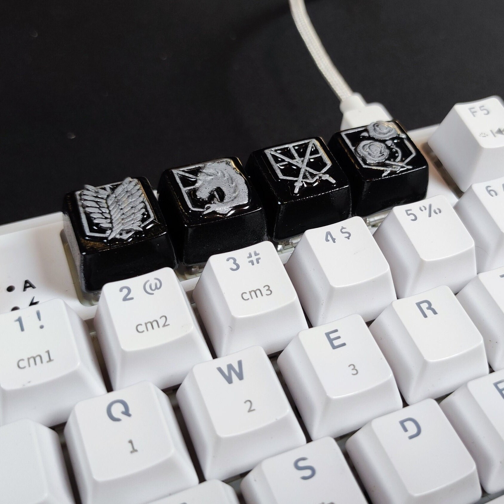 4 Pcs. Attack on Titan Inspired Keycaps - Etsy
