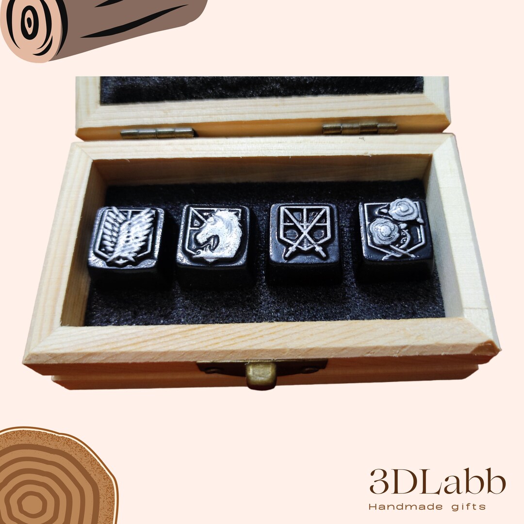 4 Pcs. Attack on Titan Inspired Keycaps - Etsy