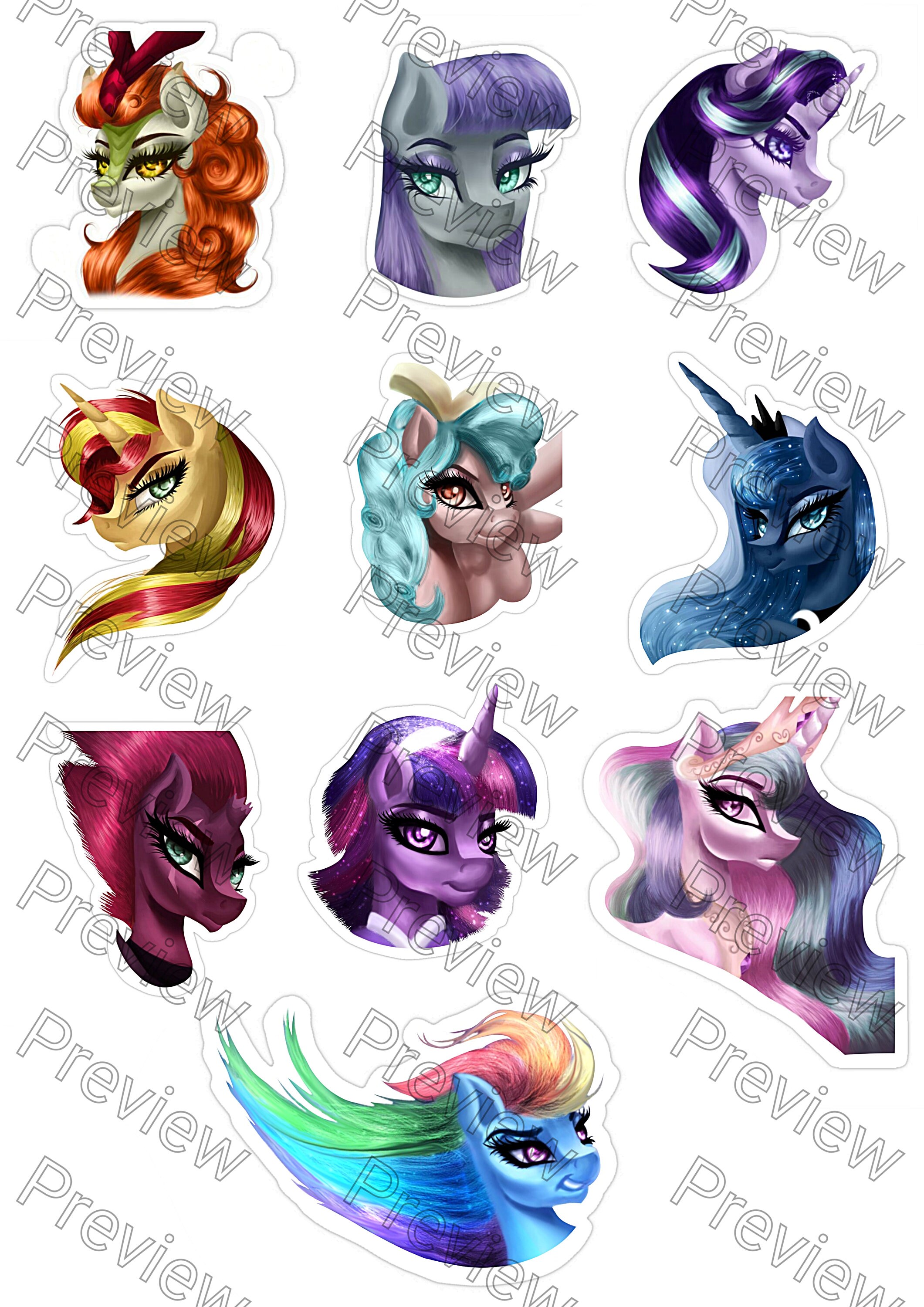 My Little Pony Friendship Is Magic 10 Cute Printable Stickers | Etsy