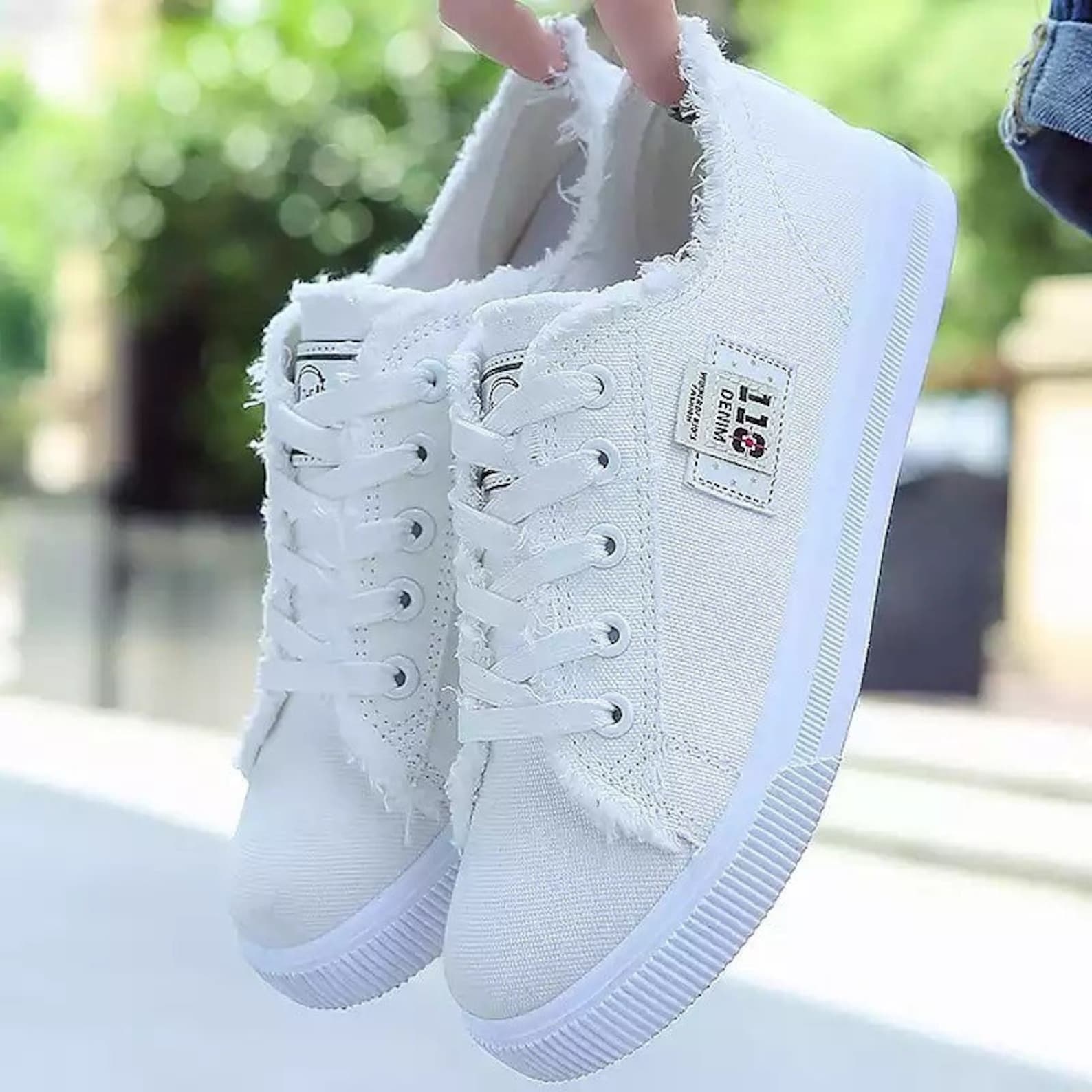 Womens Canvas Shoes Casual Lace-up Denim Shoe Summer Tennis - Etsy