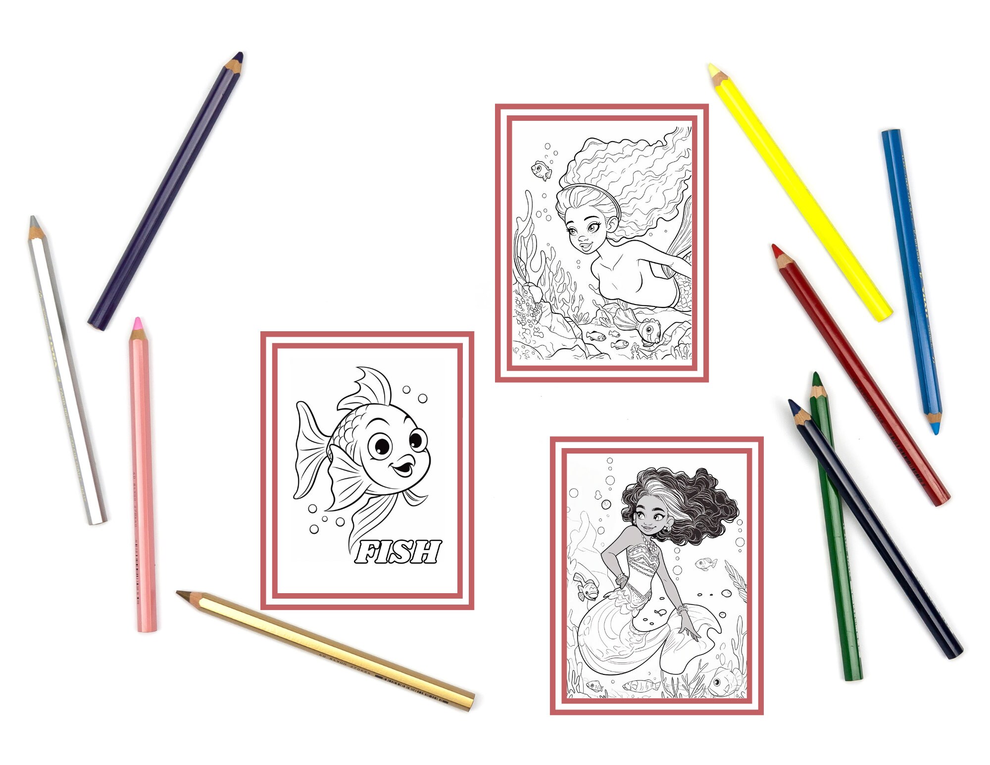 Black Mermaids Coloring Pages Melanin Coloring Pages - Etsy