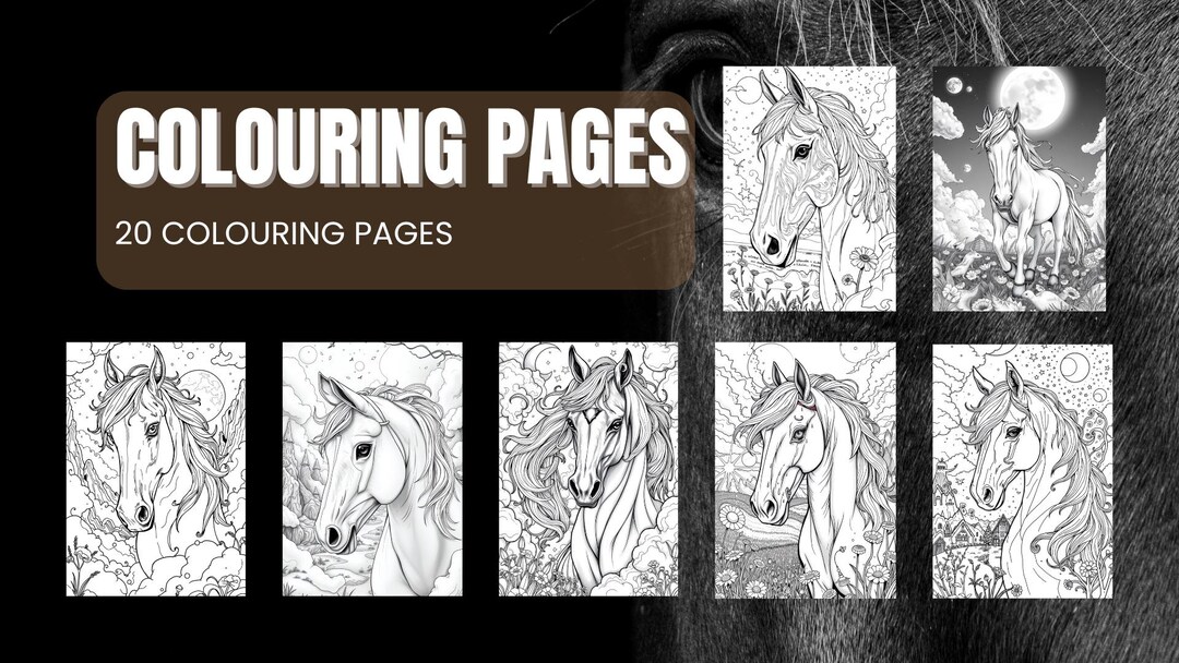 20 Horse Lover's Coloring Pages - Printable Equine Art for All Ages - Etsy