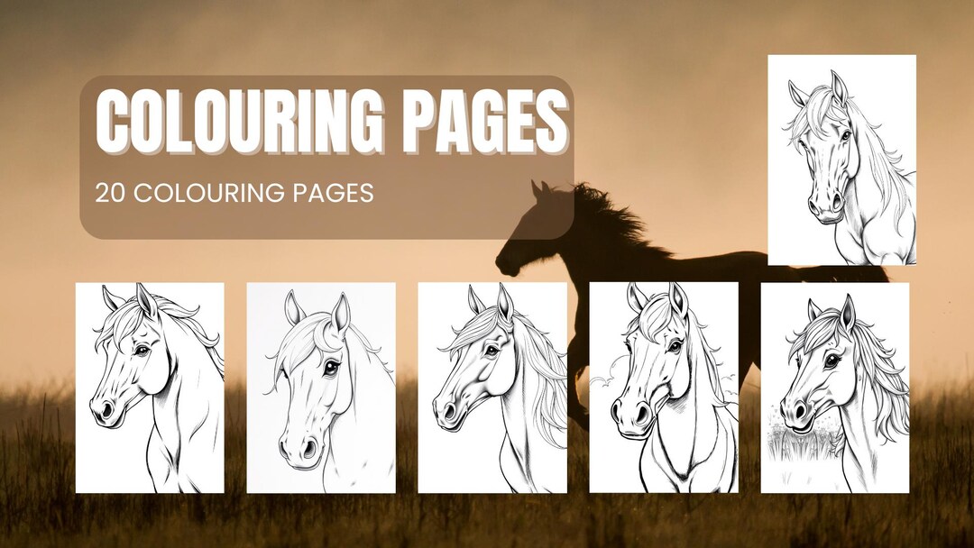 20 Printable Horse Coloring Pages - Perfect for Horse Enthusiasts - Etsy