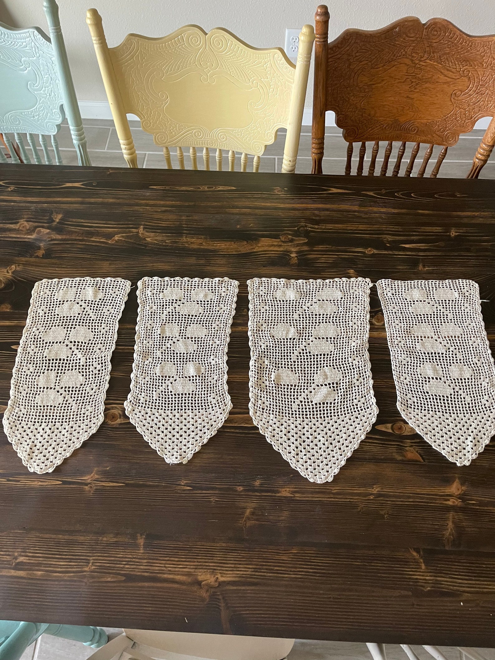 Four Table Scarves Dresser Scarfs Mantle Scarfs Vintage Linens - Etsy