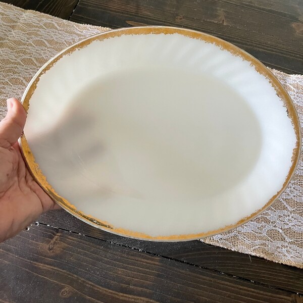 Milk Glass Platter - Etsy
