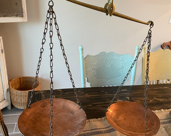 Full Size Vintage Brass Hanging Scales Vintage Lawyer Scales Antique ...