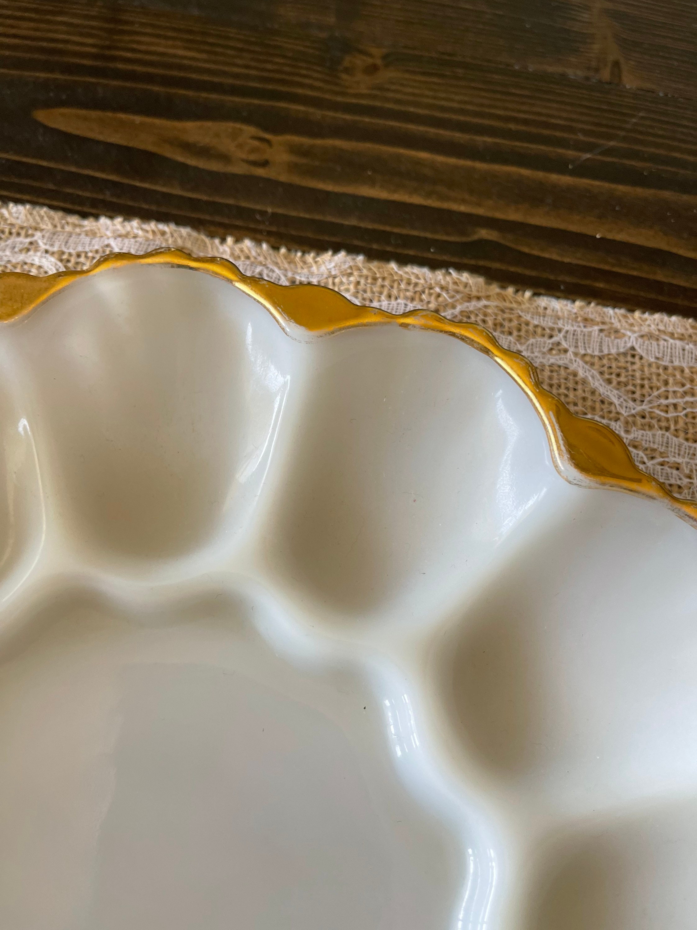 Vintage Milk Glass Deviled Egg Plate No Damage - Etsy