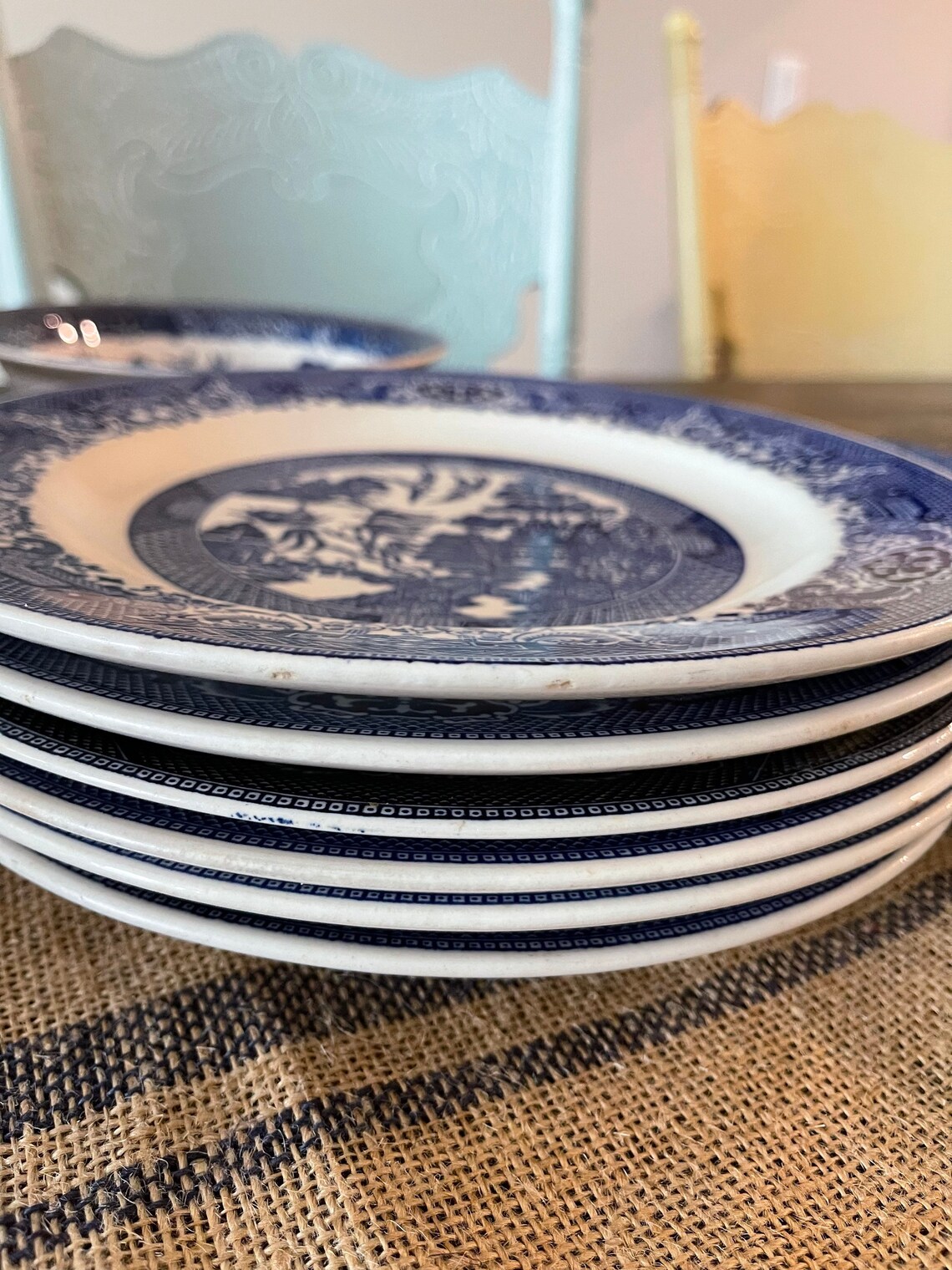 Lot of Vintage Blue Willow Ware From England Dining and | Etsy