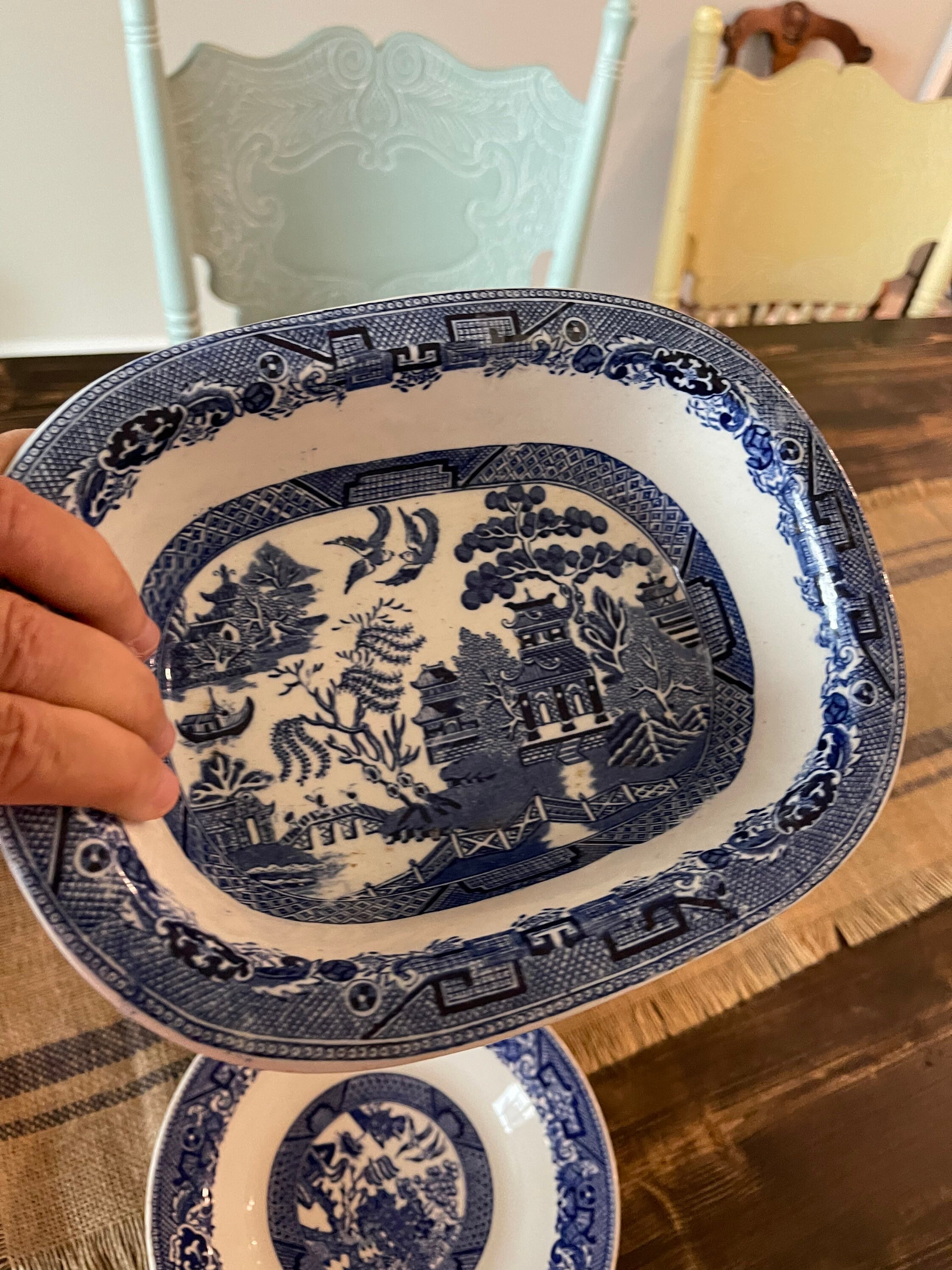 Lot of Vintage Blue Willow Ware From England Dining and - Etsy