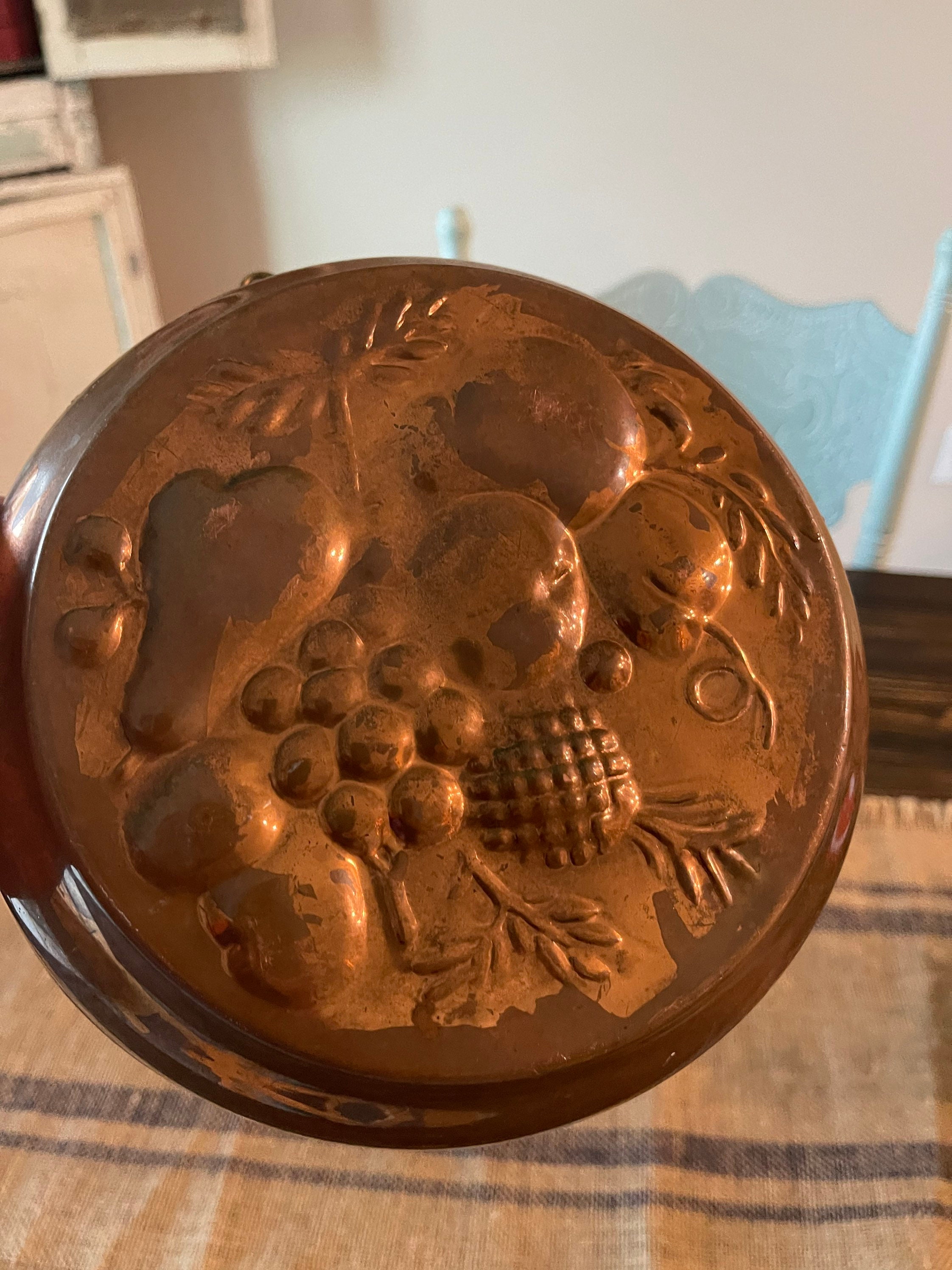 Vintage Solid Copper Kitchen Food Mold With Patina Antique Copper Food ...
