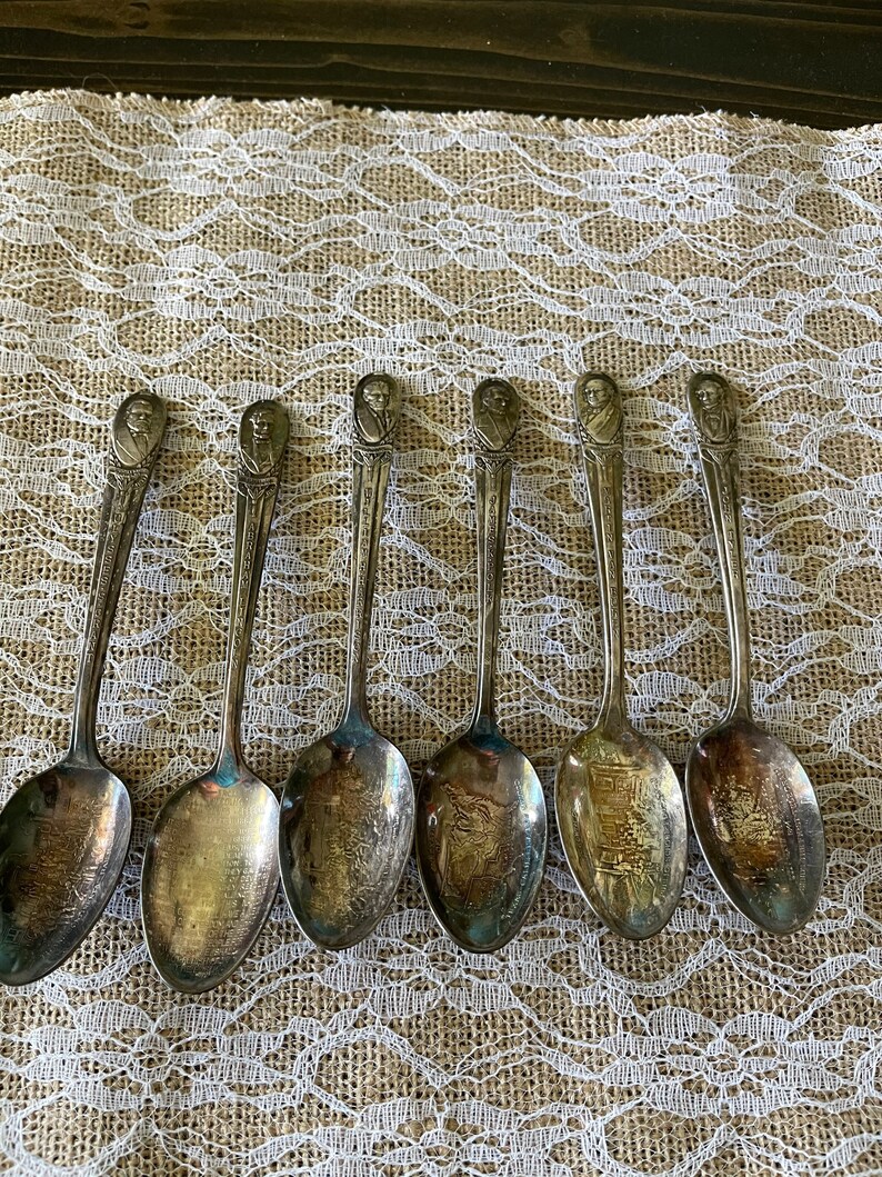 Set of Six Vintage Presidential Spoons | Etsy