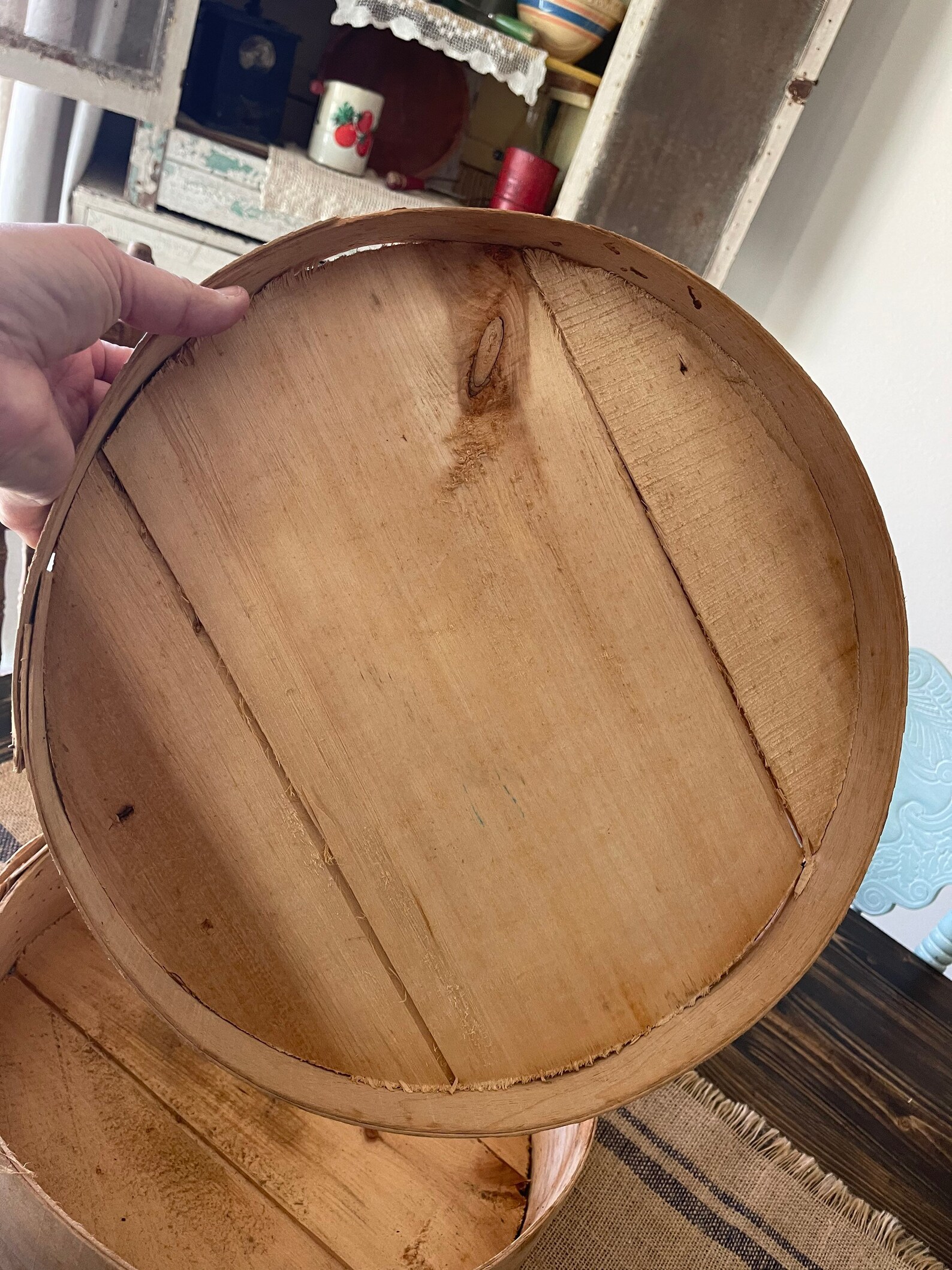 Vintage Cheese Box With Number Large Antique Cheese Box Vintage Round ...