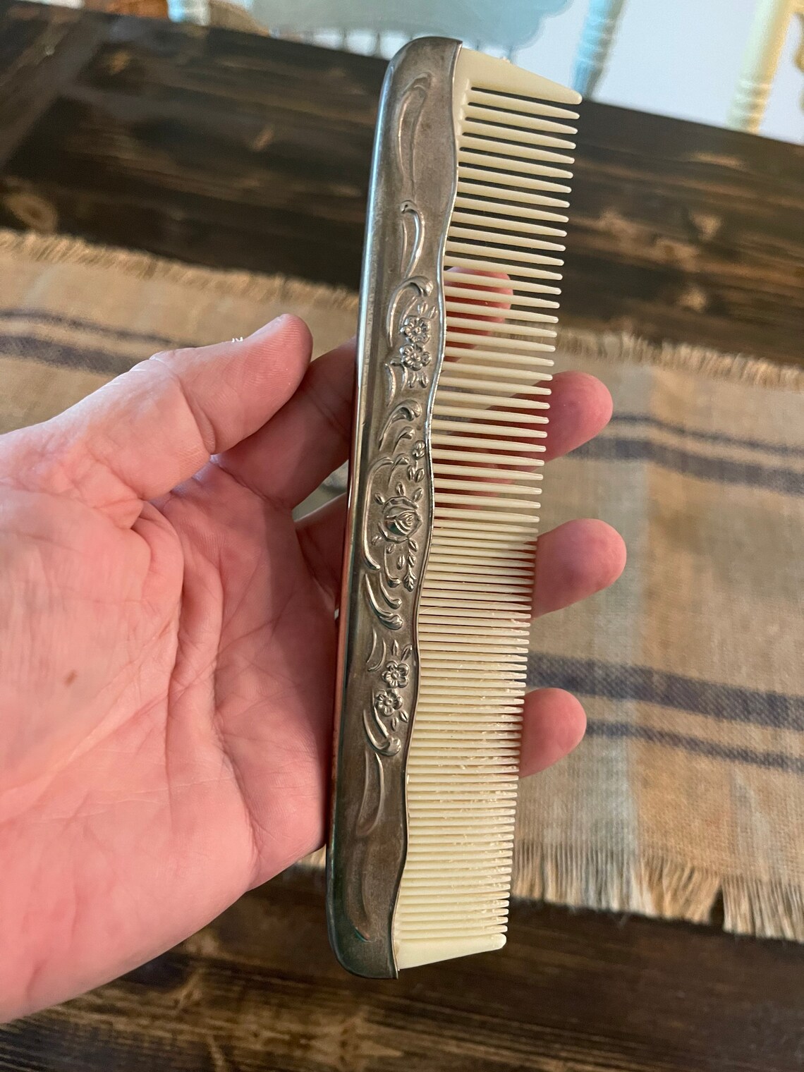 Gorgeous Antique Brush Comb and Mirror Silver/silver Plated - Etsy